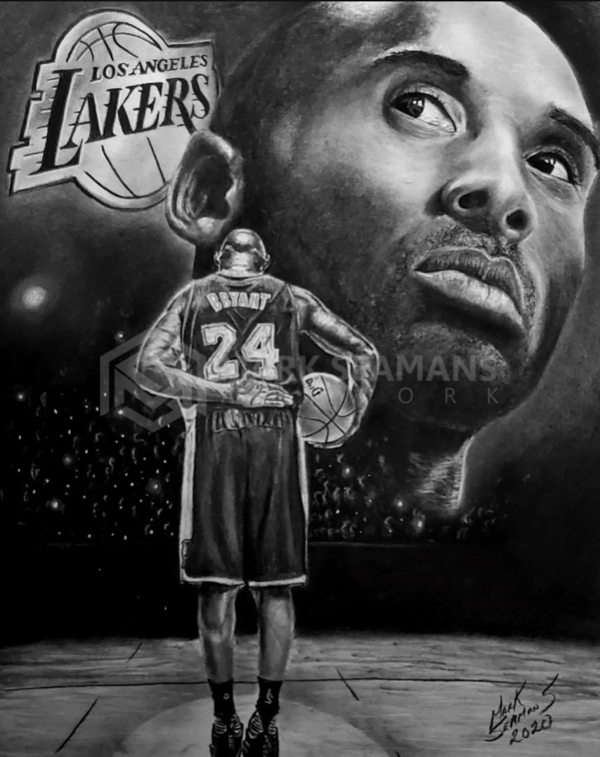 Kobe Bryant Charcoal Portrait - Etsy