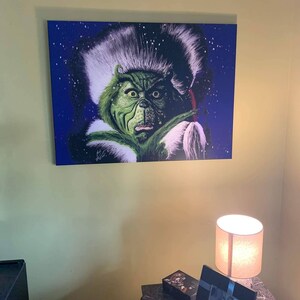 The Grinch With Blue Background - Etsy
