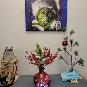 The Grinch With Blue Background - Etsy