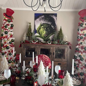 The Grinch With Blue Background - Etsy