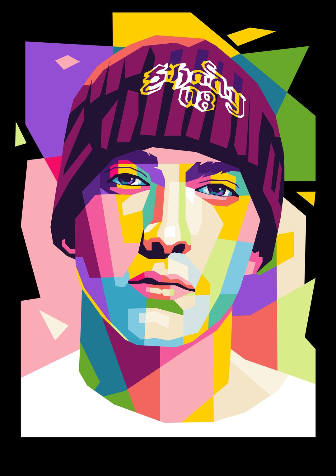 Eminem WPAP Pop Art Portrait: Slim Shady Digital Download, Hip Hop ...