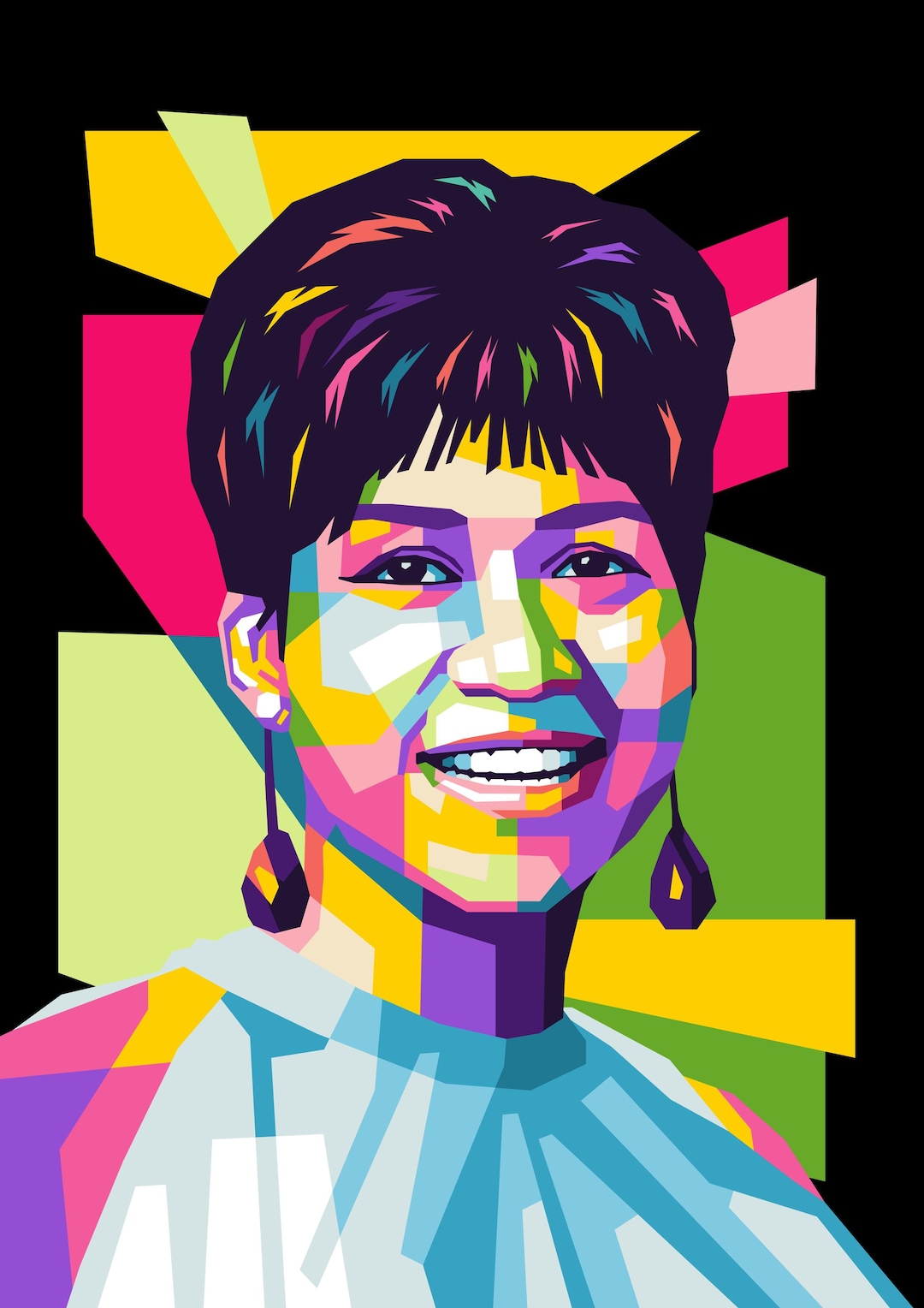 Aretha Franklin Pop Art Print: Queen of Soul WPAP Portrait - Etsy