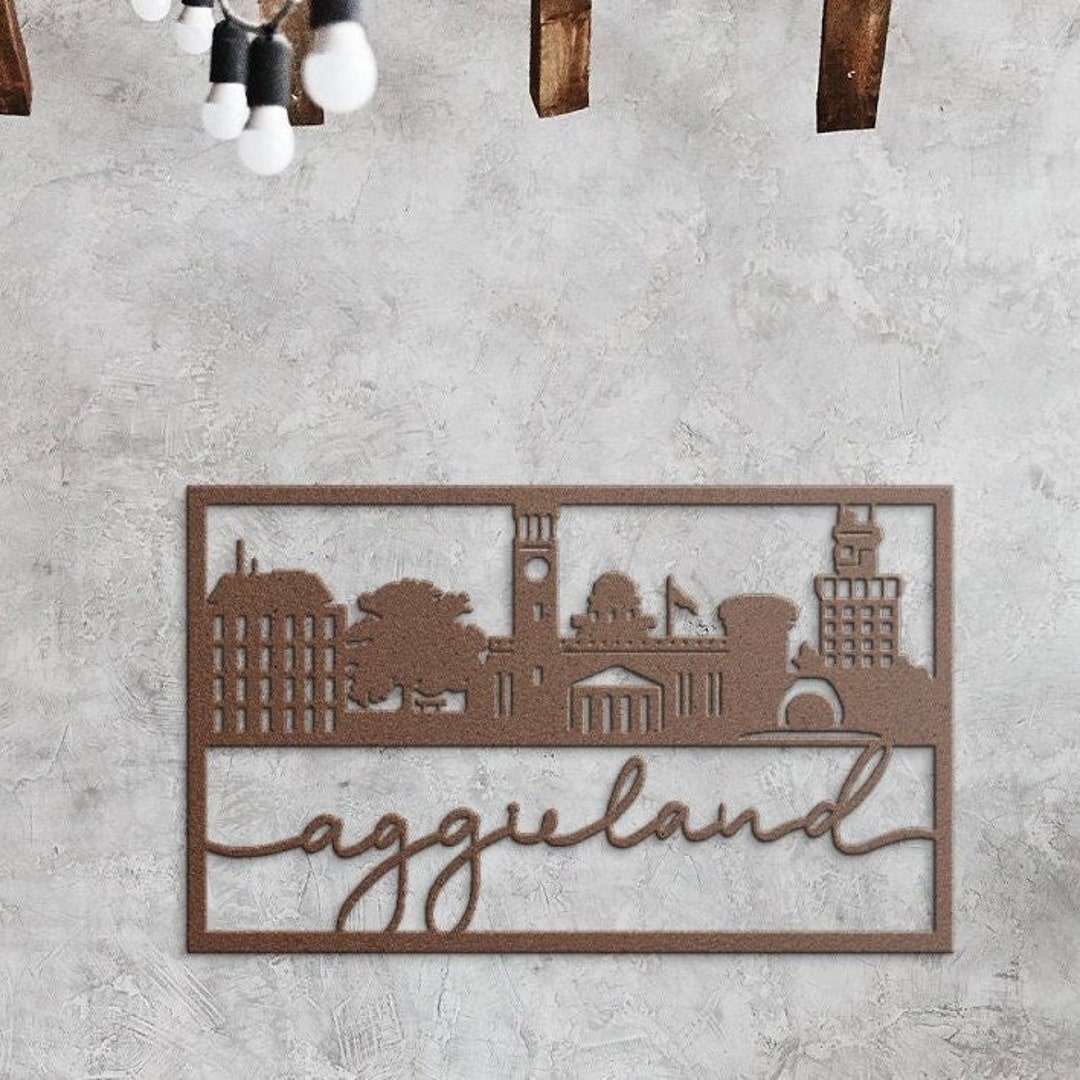 Texas A&M Aggieland Skyline Metal Wall Art 2 - Etsy