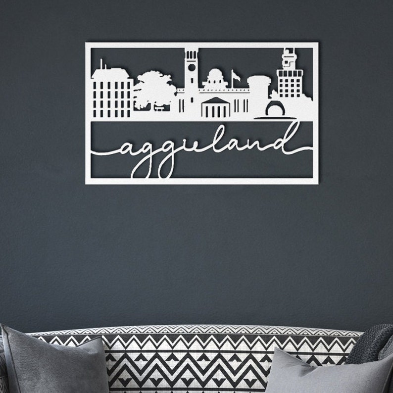 Texas A&M Aggieland Skyline Metal Wall Art 2 - Etsy