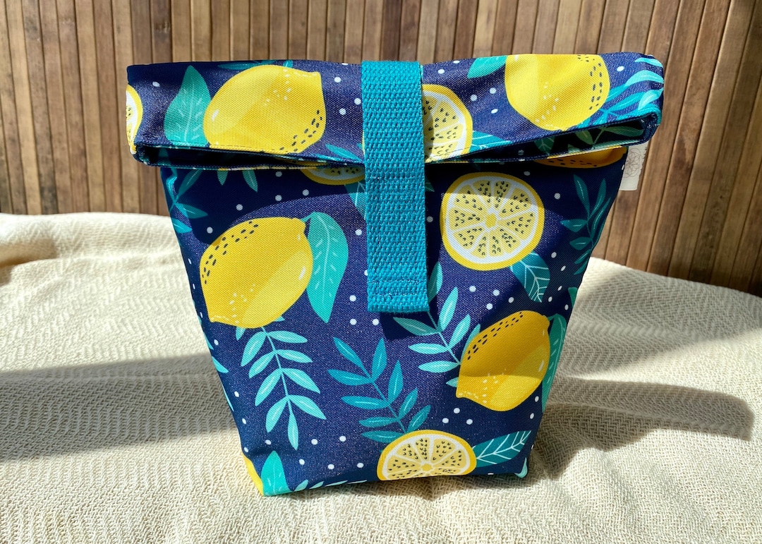 Roll Top Small Lunch Bag. Thermal Mini Lunch Box. Eco Lunch Bag. Fabric ...