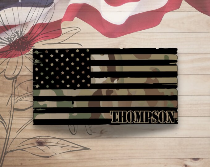 Multicam American Flag Sticker, Multicam Sticker, Military Stickers ...