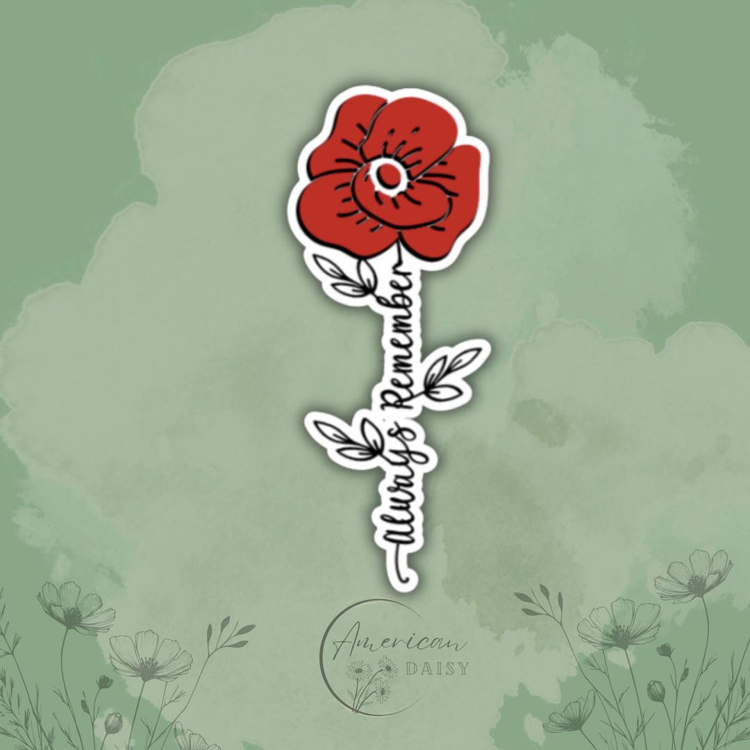 Poppy Sticker, Deployment Sticker, Military Stickers, Poppy Military ...