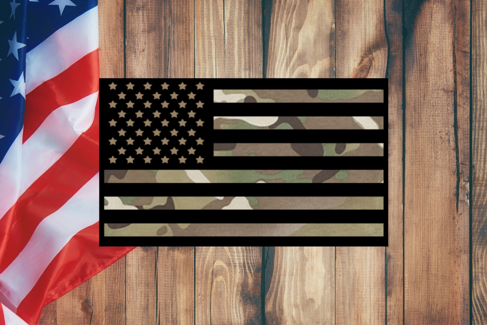 Multicam American Flag Sticker Multicam Sticker Military | Etsy