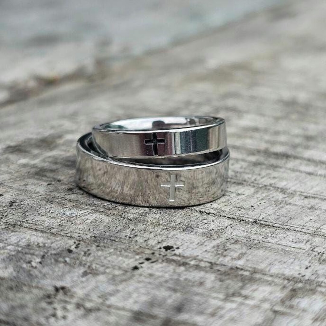 Engravable Stainless Steel Couples Promise Ring – True Love Waits ...