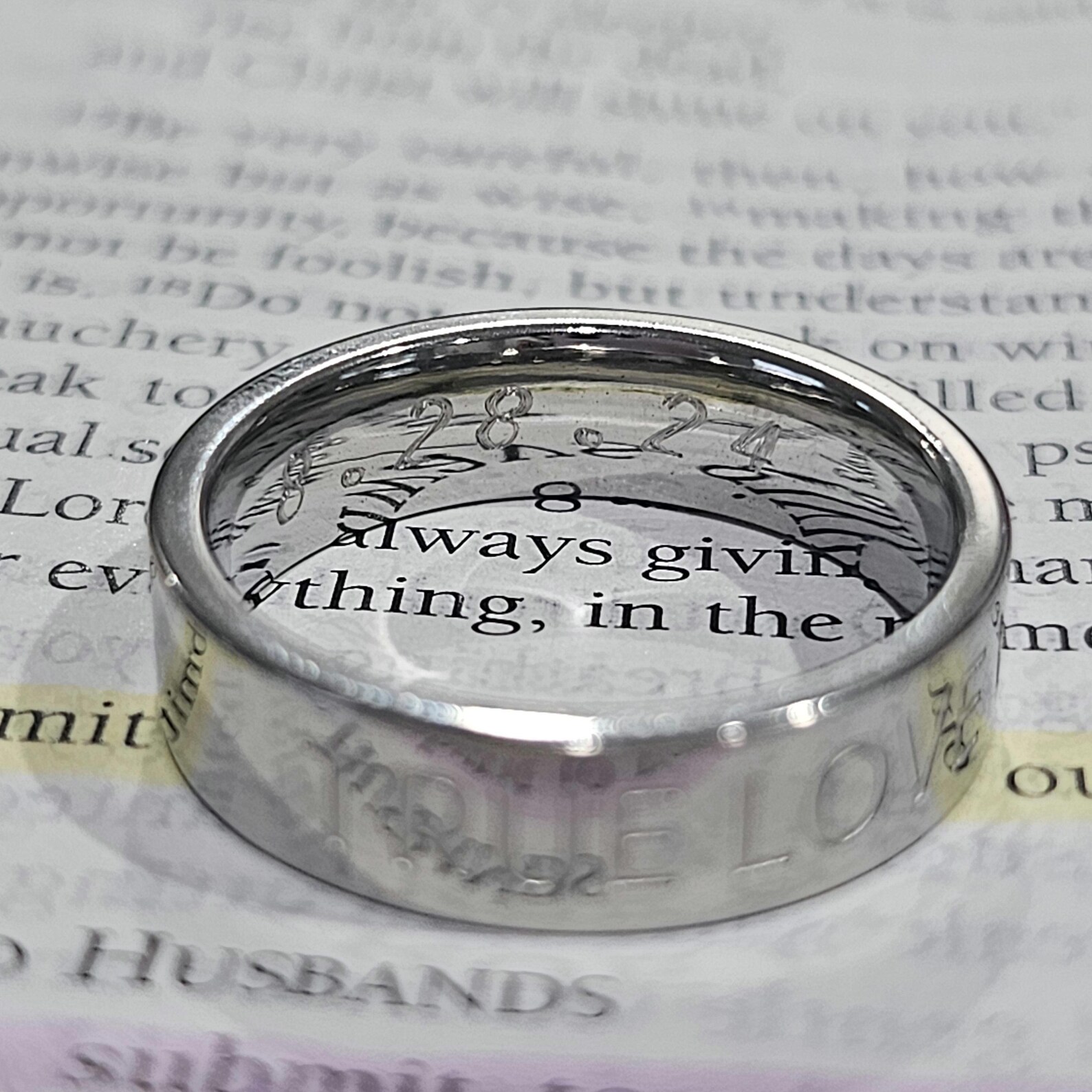 Engravable Stainless Steel Couples Promise Ring – True Love Waits ...