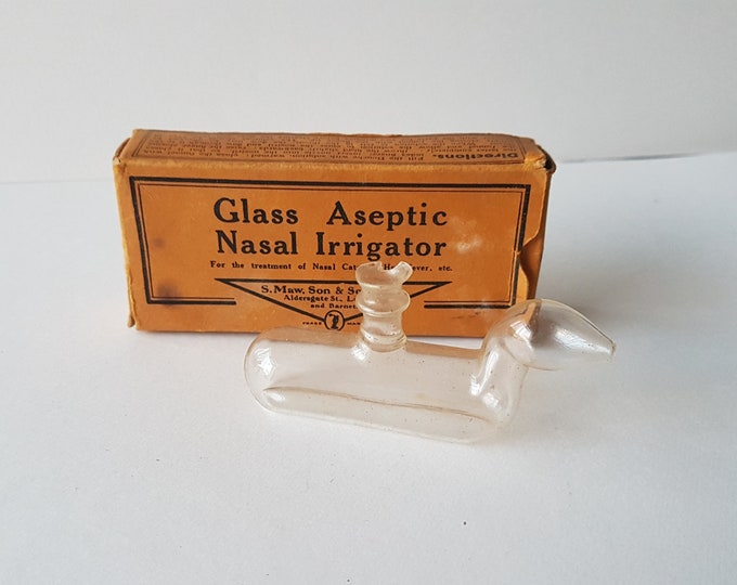 Vintage 1940s Glass Aseptic Nasal Irrigator, Medical Collectable - Etsy