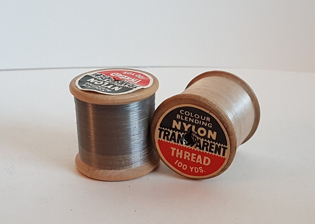 2 Vintage Spools of Nylon Transparent Sewing Thread, Colour Blending ...