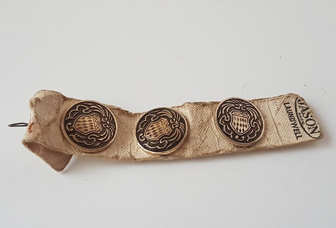 Vintage Strip of Metal Heraldic Shield Buttons, Jason Laundwell, - Etsy