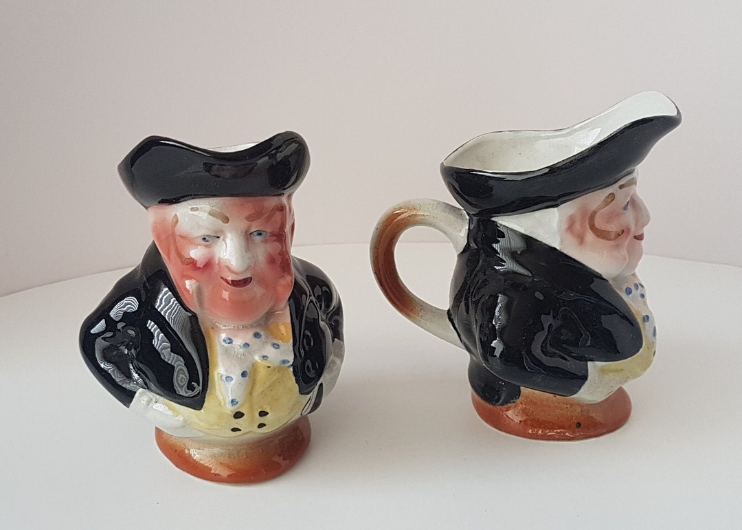 Vintage 1960s Toby Jug Pair, John Bull, Cream, Pitcher, Milk, Water - Etsy