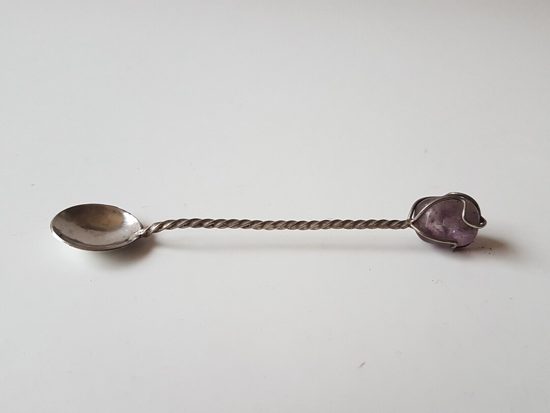 Small Vintage Wire-wrapped Amethyst Spoon Salt? - Etsy
