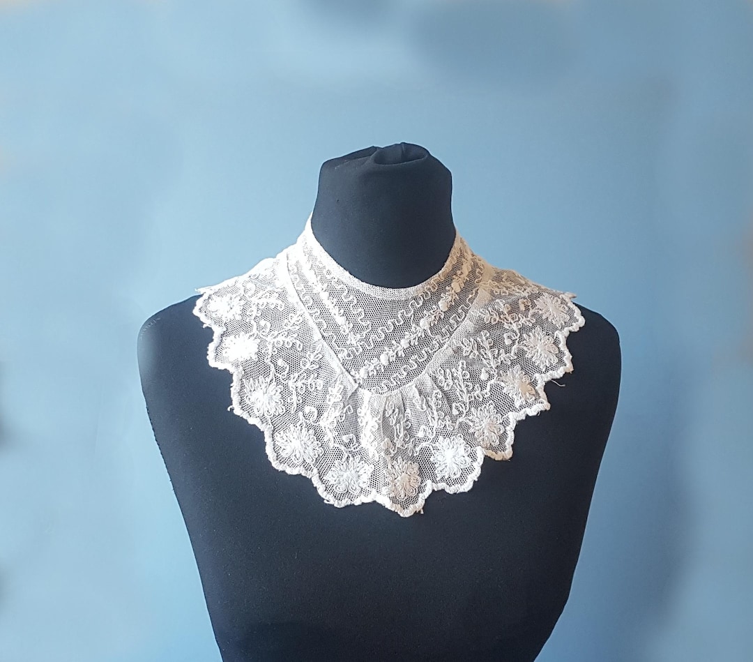 Antique High Necked Lace Collar - Etsy