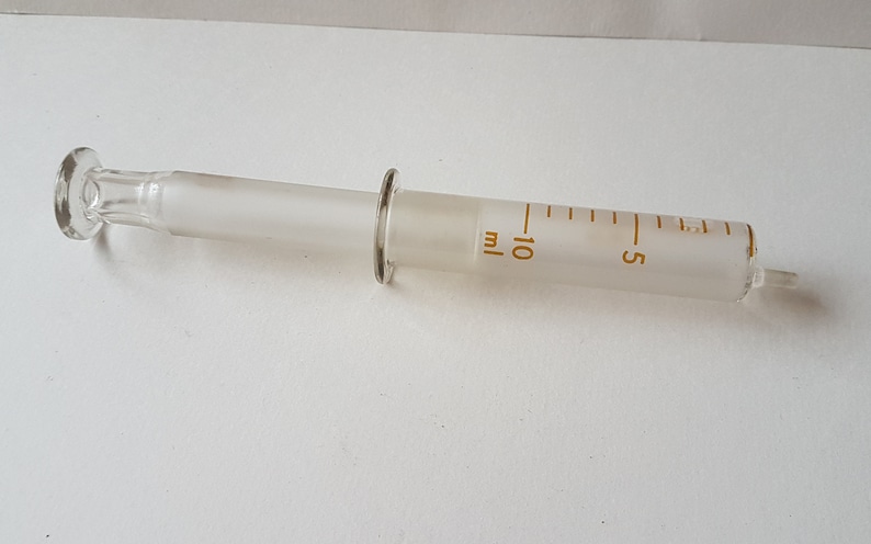 Vintage Accoson 10ml Glass Syringe, 1940s, Prop, Display, Collectible ...