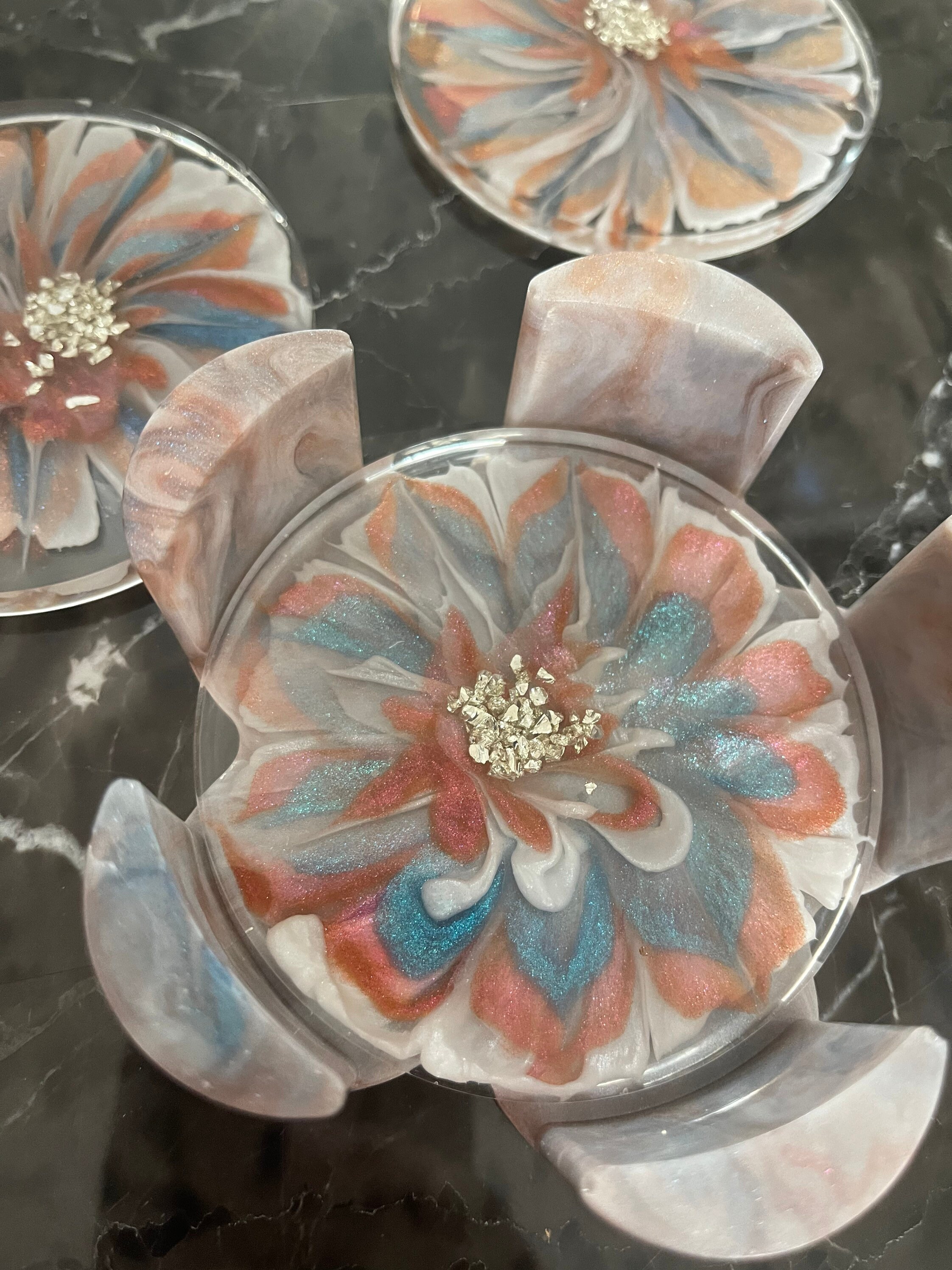 Beautiful set of Coasters and tray | Etsy