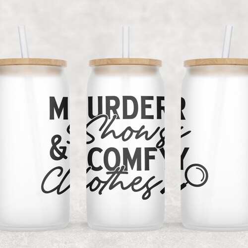 Murder Shows & Comfy Clothes Iced Coffee Beer Can Glass With - Etsy