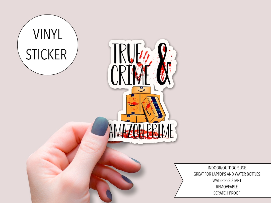 True Crime & Amazon Prime Sticker, Water Bottle Sticker, True Crime ...