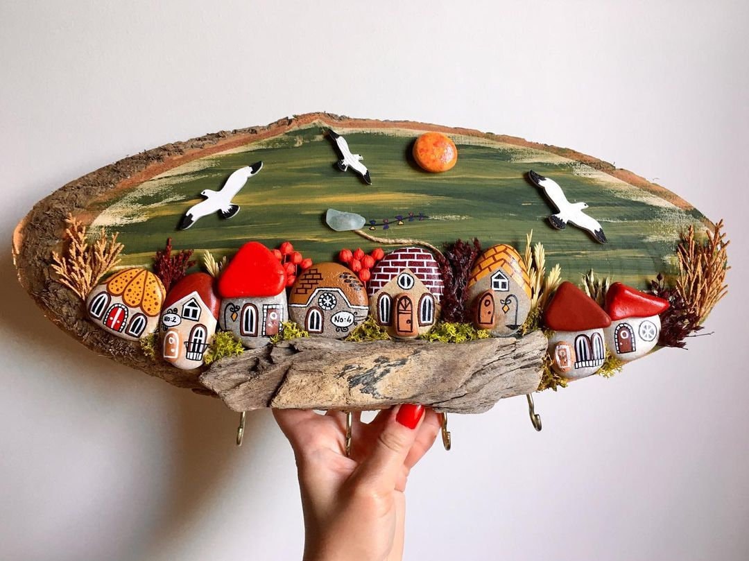 Handmade Key Holder From Natural Wood, Key Holder for Wall, Key ...