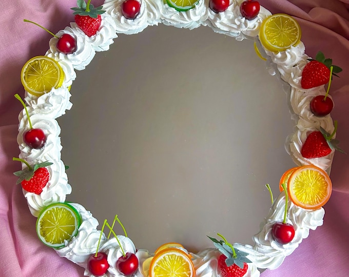 Fake Cake Fruit Salad Mirror-fake Fruit and Whipped Creamwall Mirror 16 ...