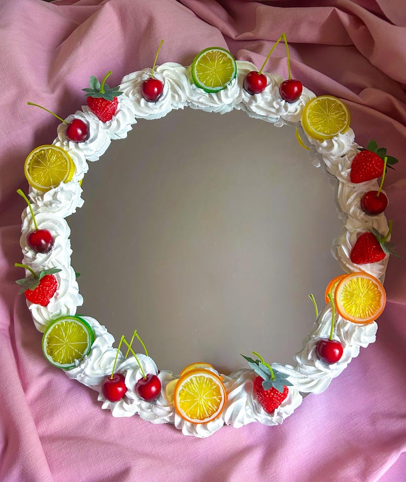 Fruit Salad Mirror-fake Fruit and Whipped Cream Mirror - Etsy