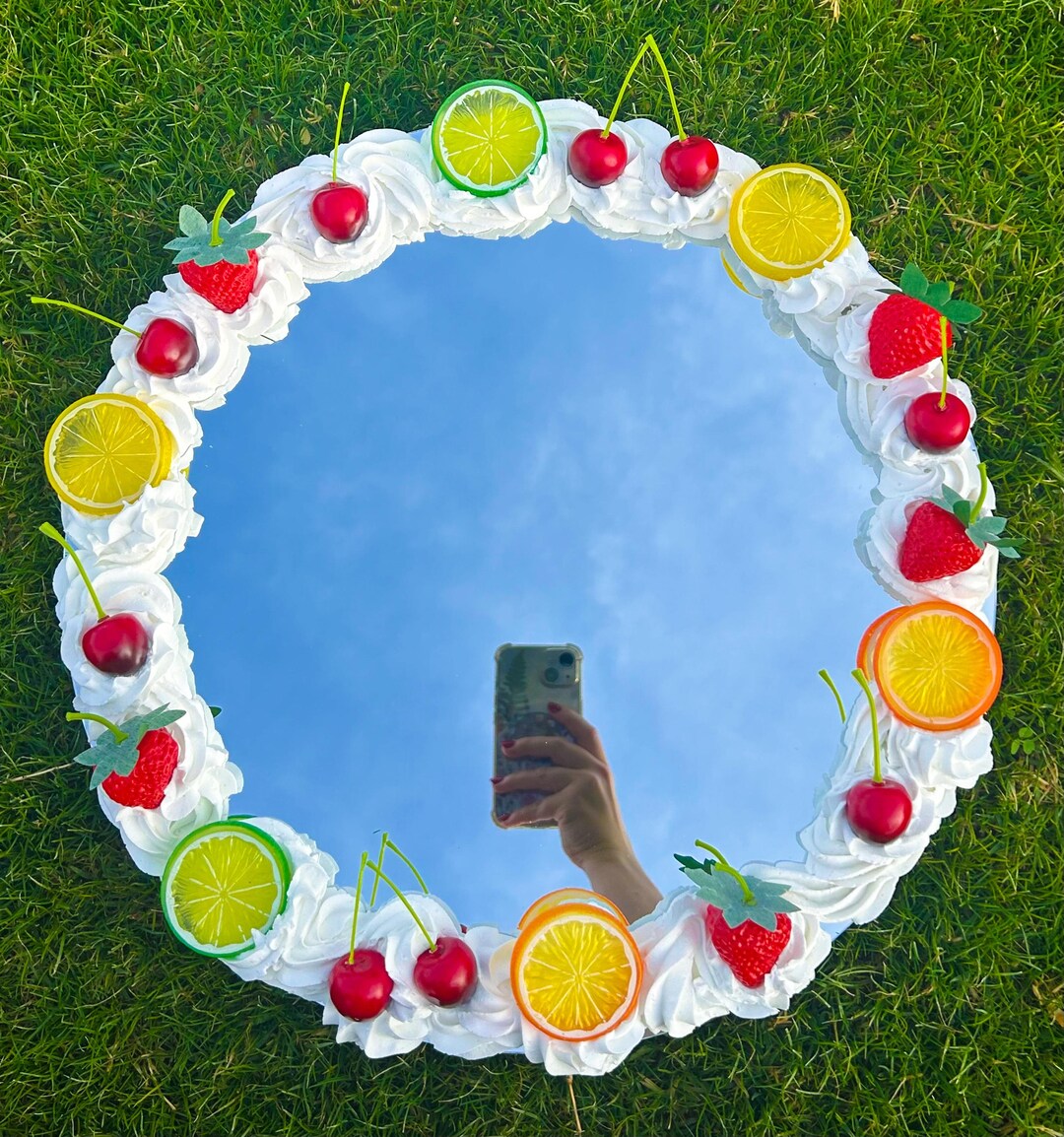 Fruit Salad Mirror-fake Fruit and Whipped Cream Mirror - Etsy