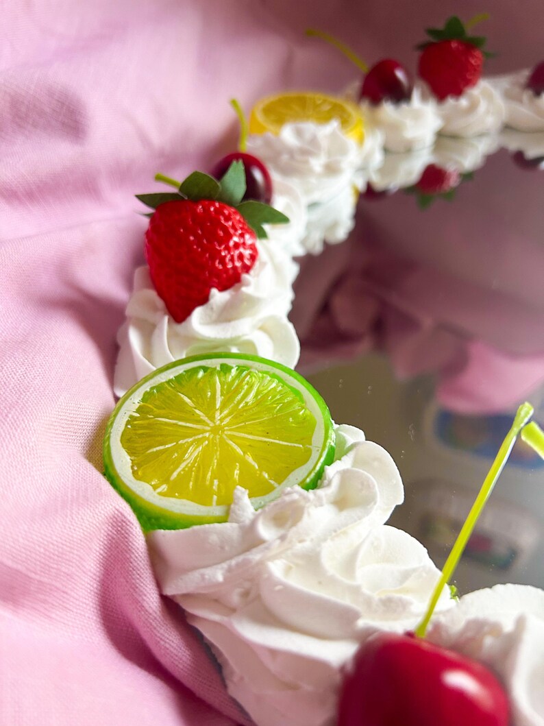 Fruit Salad Mirror-fake Fruit and Whipped Cream Mirror - Etsy