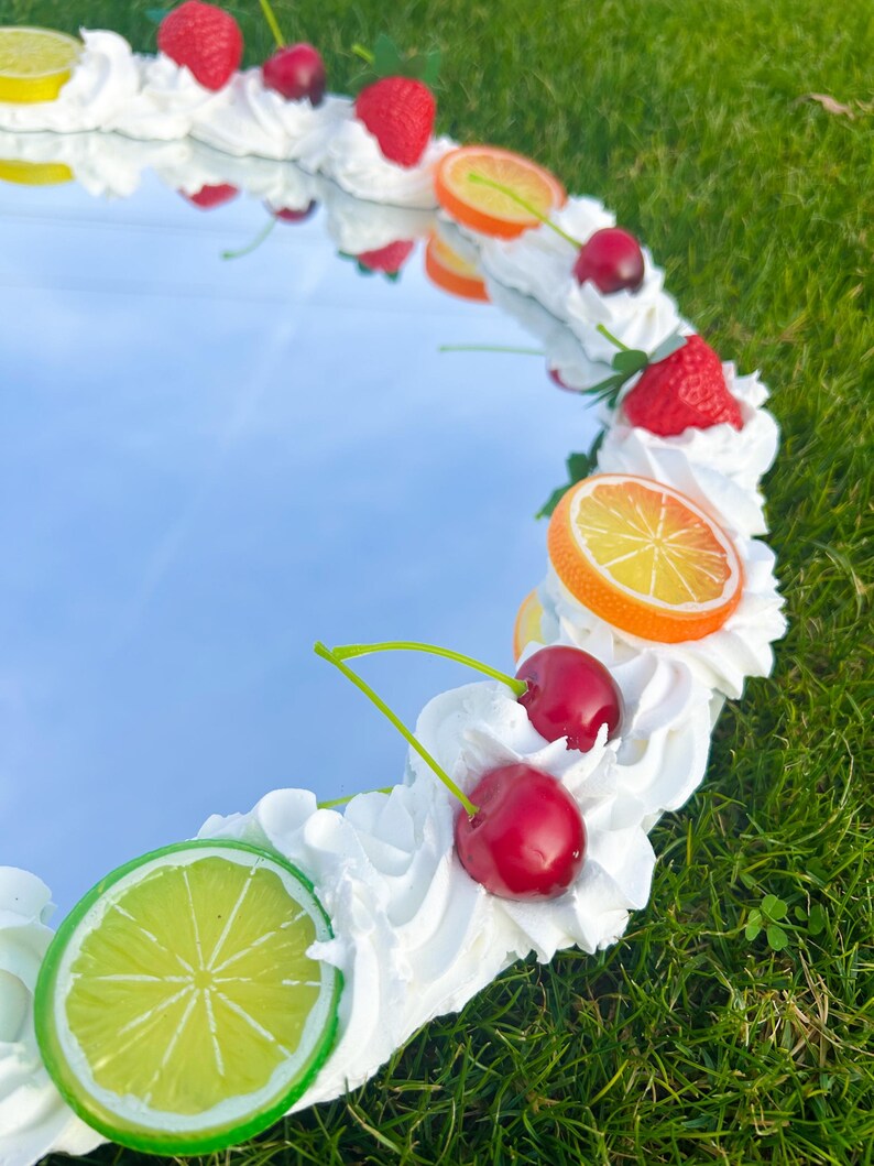 Fruit Salad Mirror-fake Fruit and Whipped Cream Mirror - Etsy
