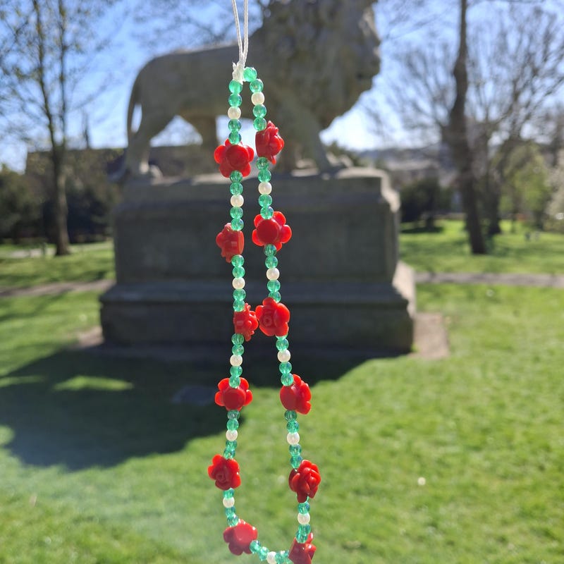 Red Rose Pearl Charms - Etsy UK