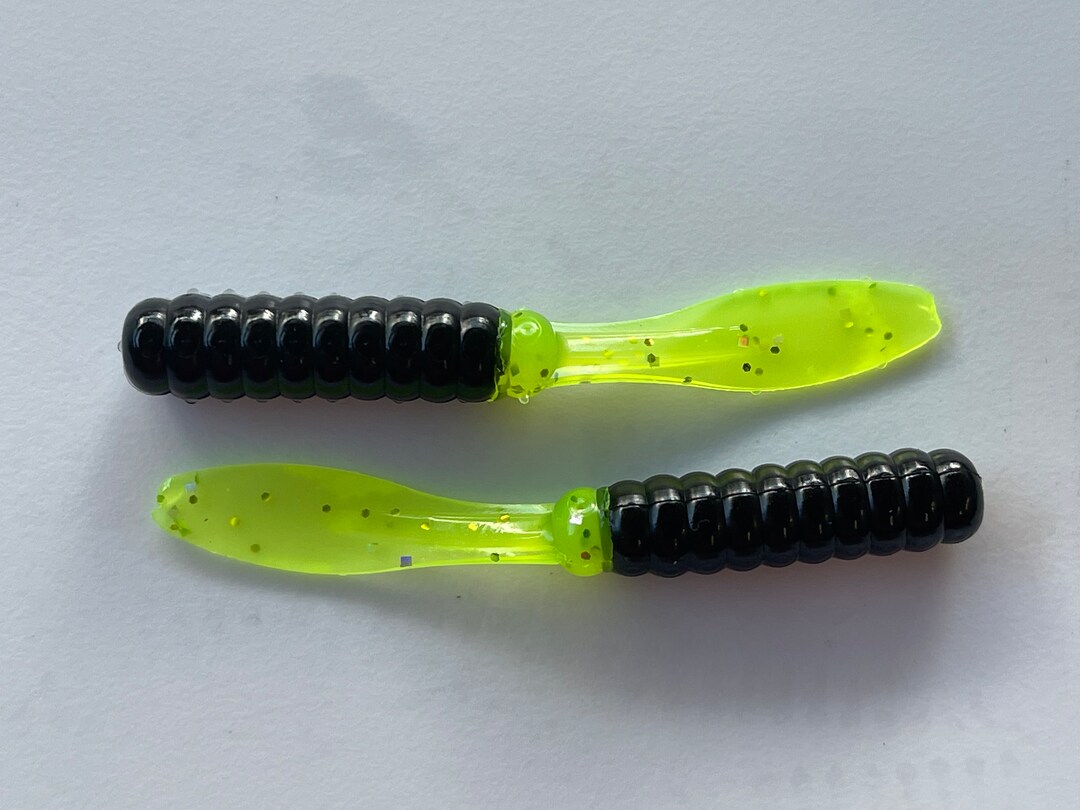 Black/chartreuse Flat Tail Grub - Etsy