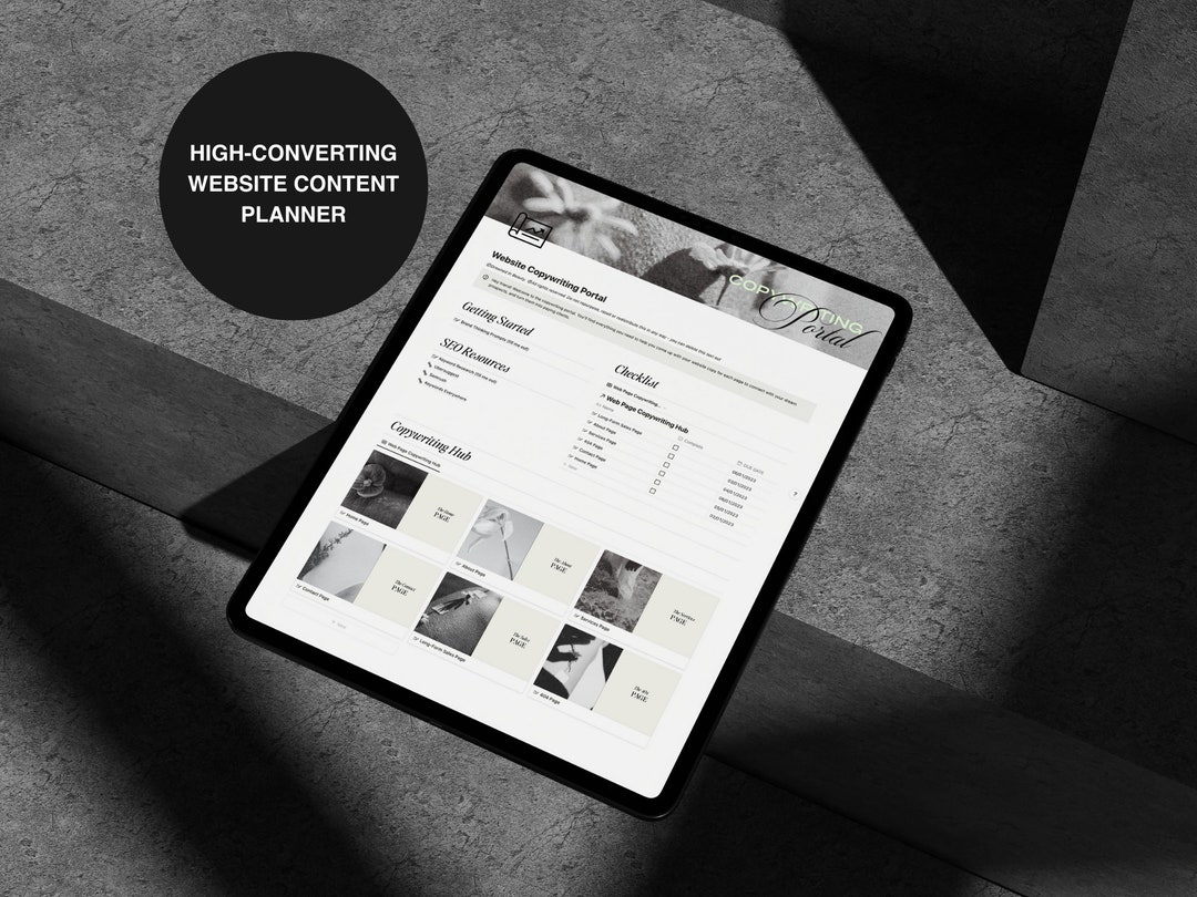 Website Content Planner Notion Template Small Business Planner Copywriting Guide Website ...