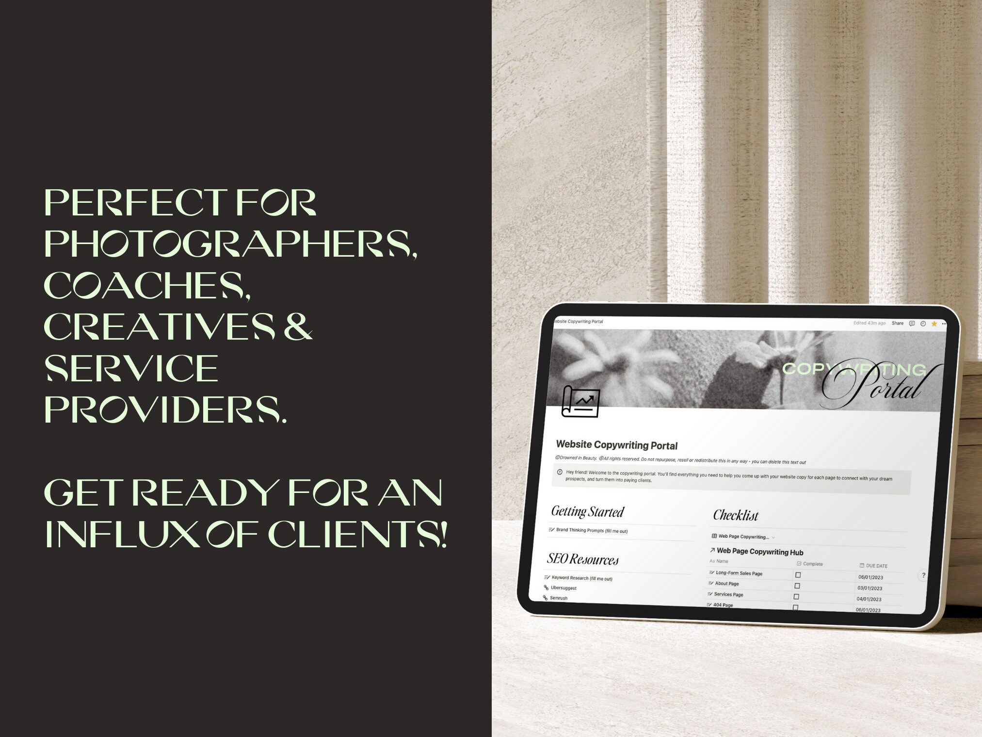 Website Content Planner Notion Template Small Business Planner Copywriting Guide Website ...