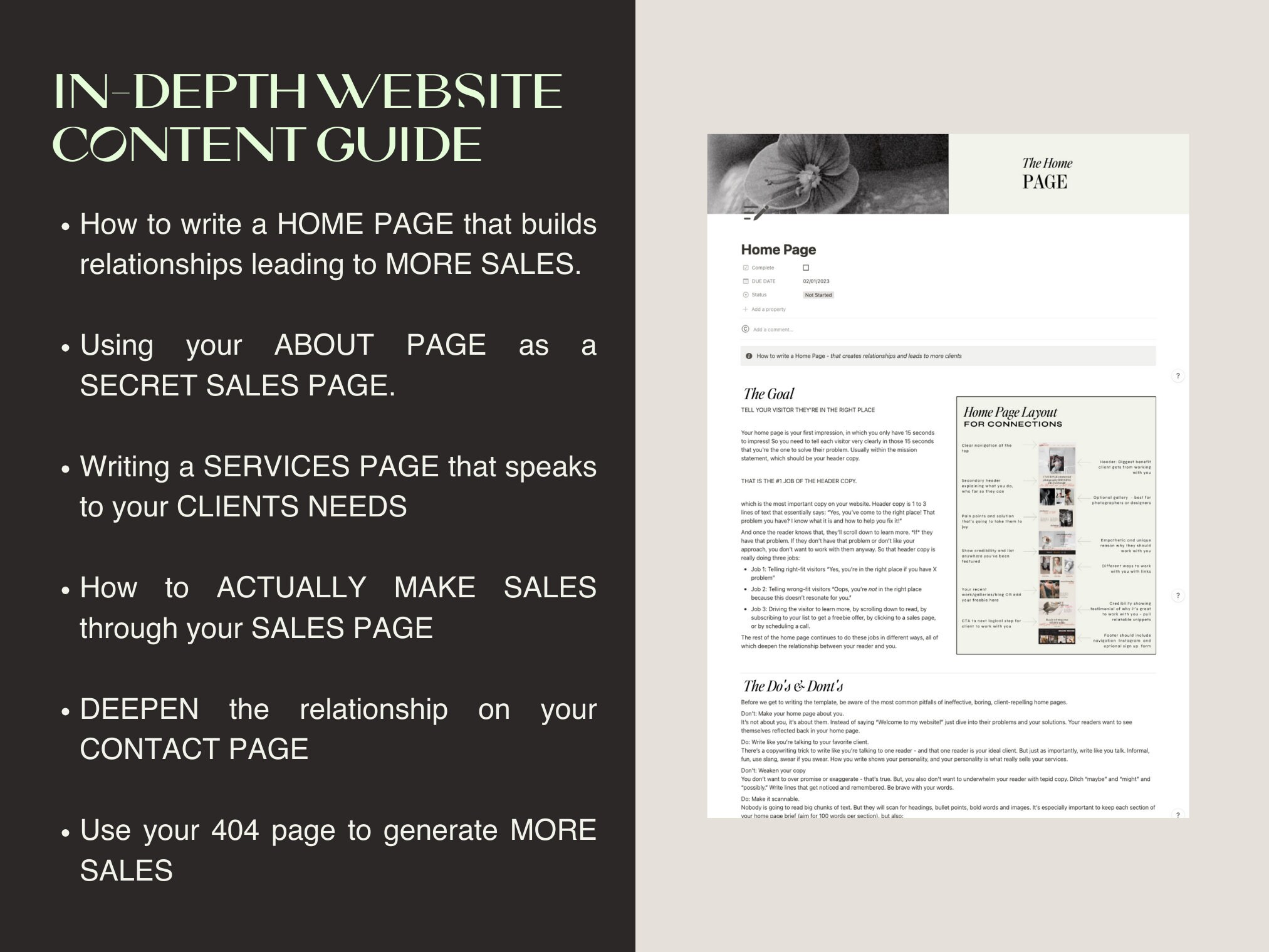 Website Content Planner Notion Template Small Business Planner Copywriting Guide Website ...