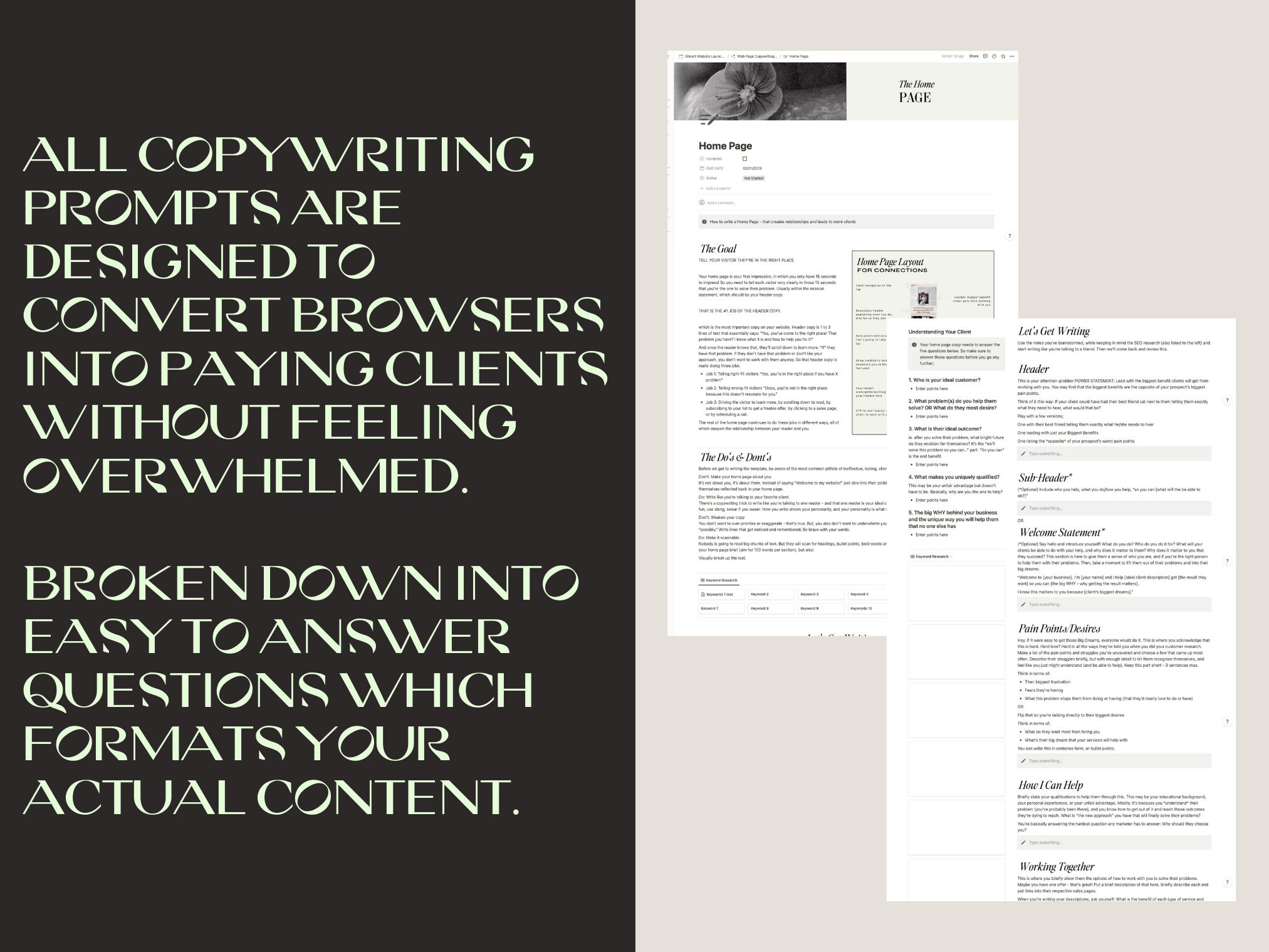 Website Content Planner Notion Template Small Business Planner Copywriting Guide Website ...