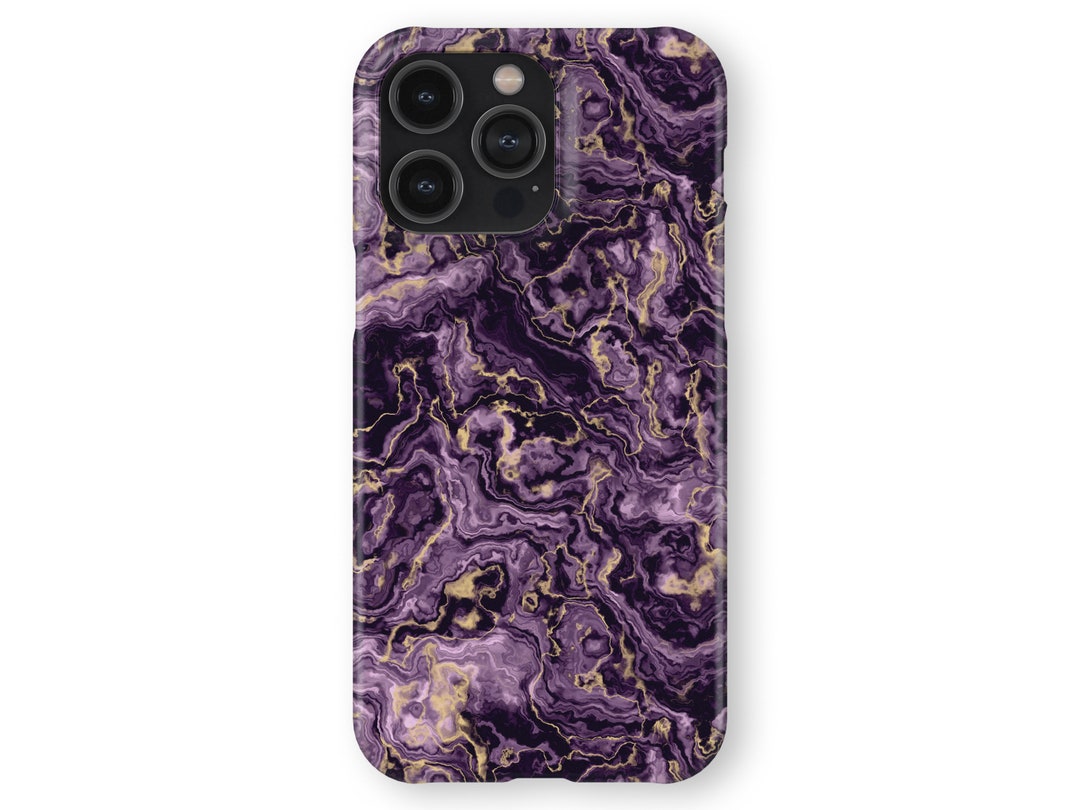 AMETHYST MARBLE Purple Gold Case for iPhone 15 14 13 Pro Max 12 Mini 11 ...