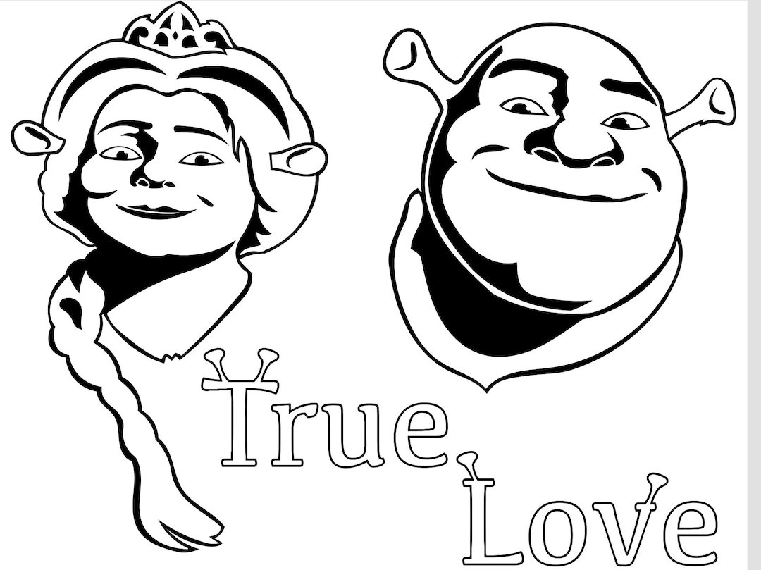 Shrek Png, Fiona Png, Shrek and Fiona Png, Kids Coloring Activity, Jpeg ...