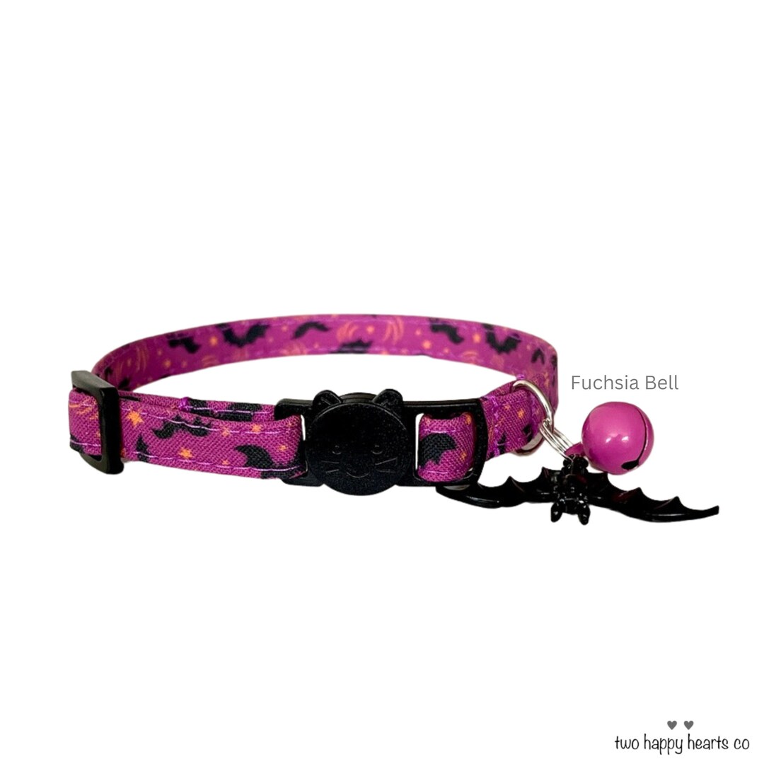Magenta Bat Pet Collar – Cat, Kitten & Small Dog (breakaway/non ...