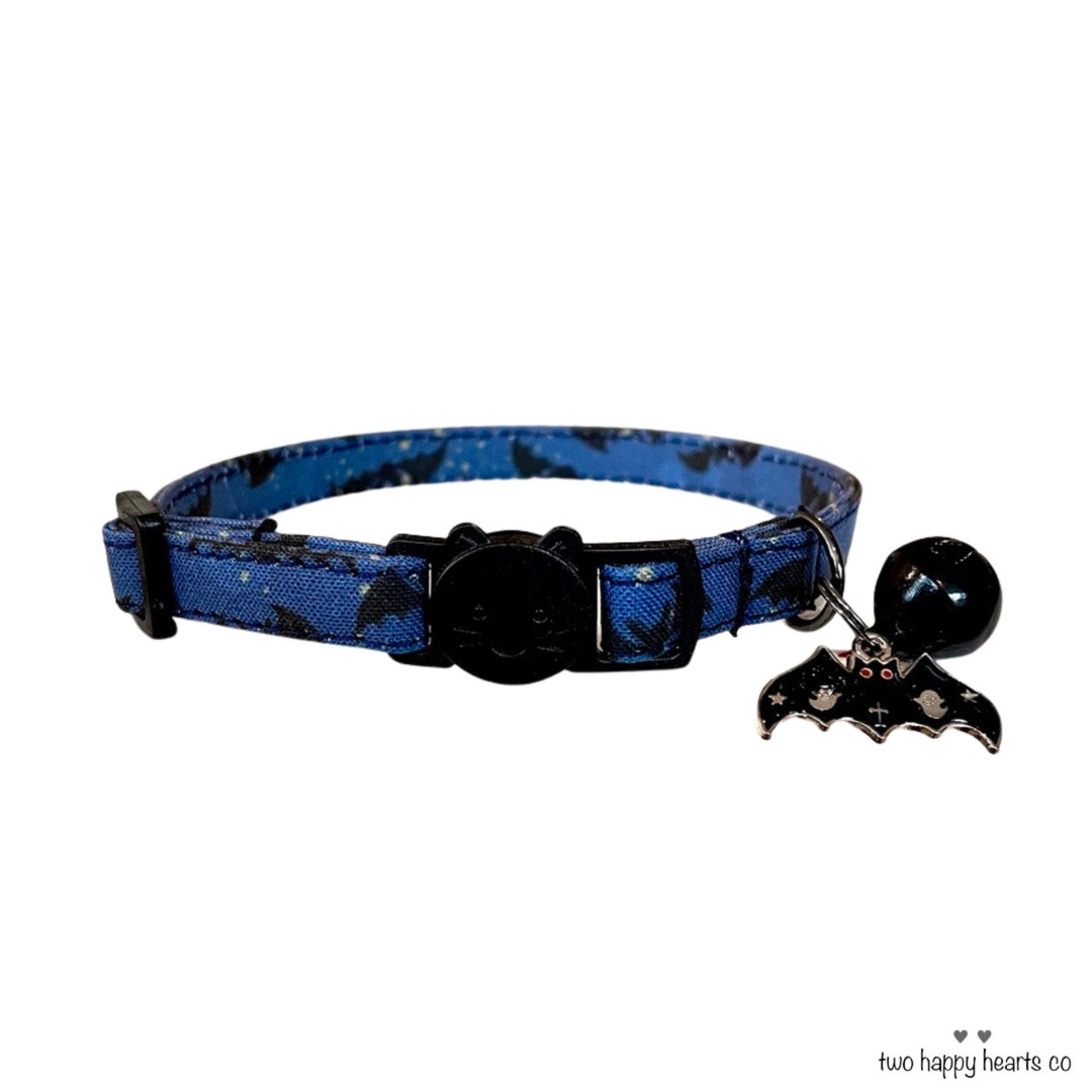 Cat Collar Halloween Kitten Collar Bat Dog Collar Emo Cat Collar Bath ...