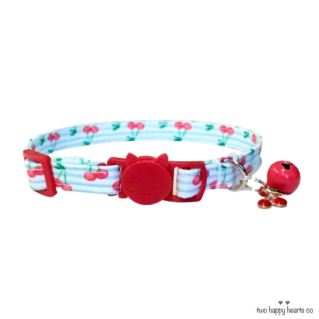 Cherry Cat Collar Cherry Dog Collar Cherry Kitten Collar With Stripes ...