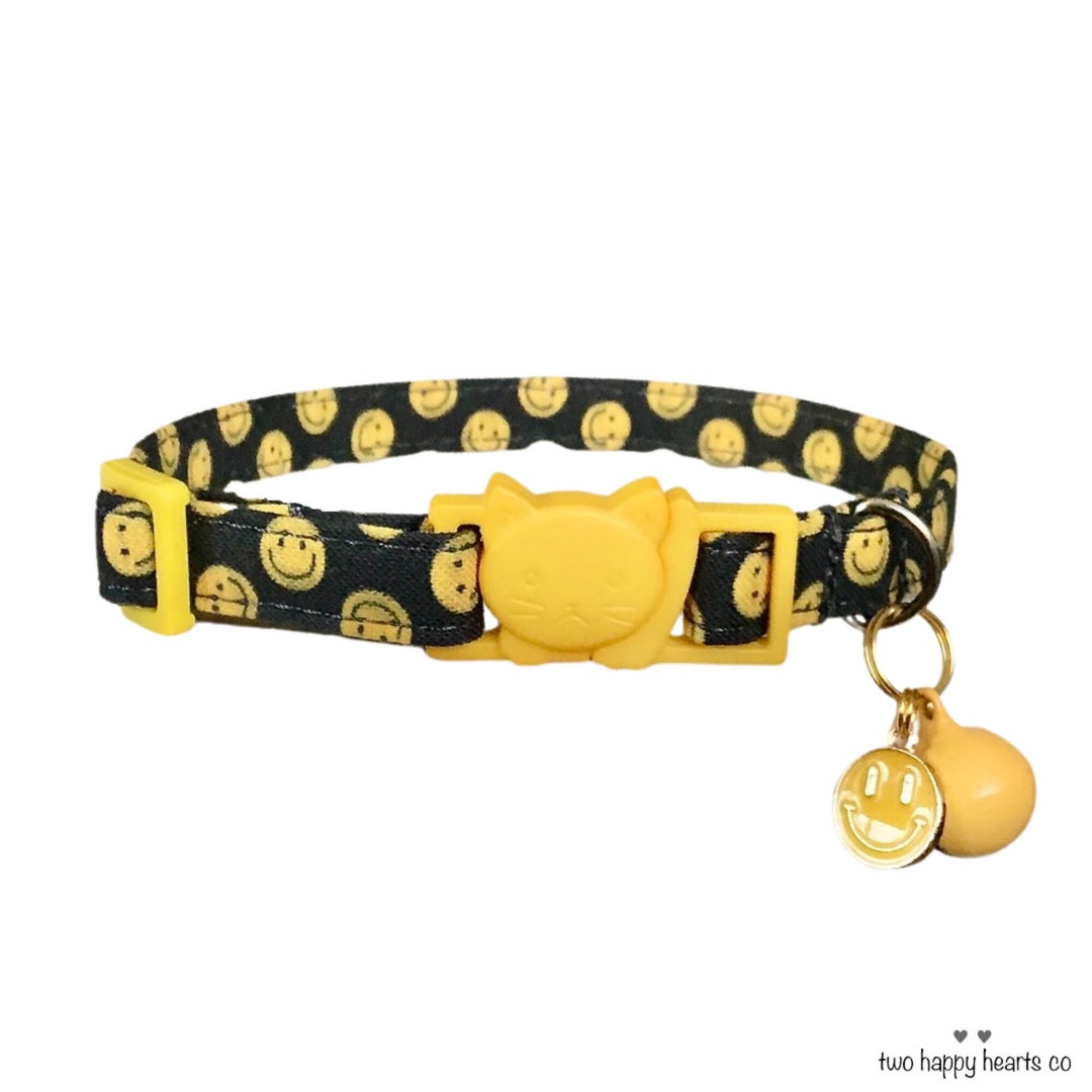 Smiley Face Cat Collar Smiley Face Kitten Collar Smiley Face Dog Collar ...