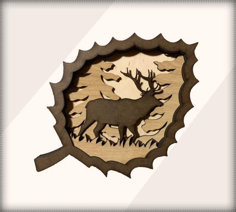 Woodland Leaf Wall Art - Laser Engraved Shadow Boxes - Etsy