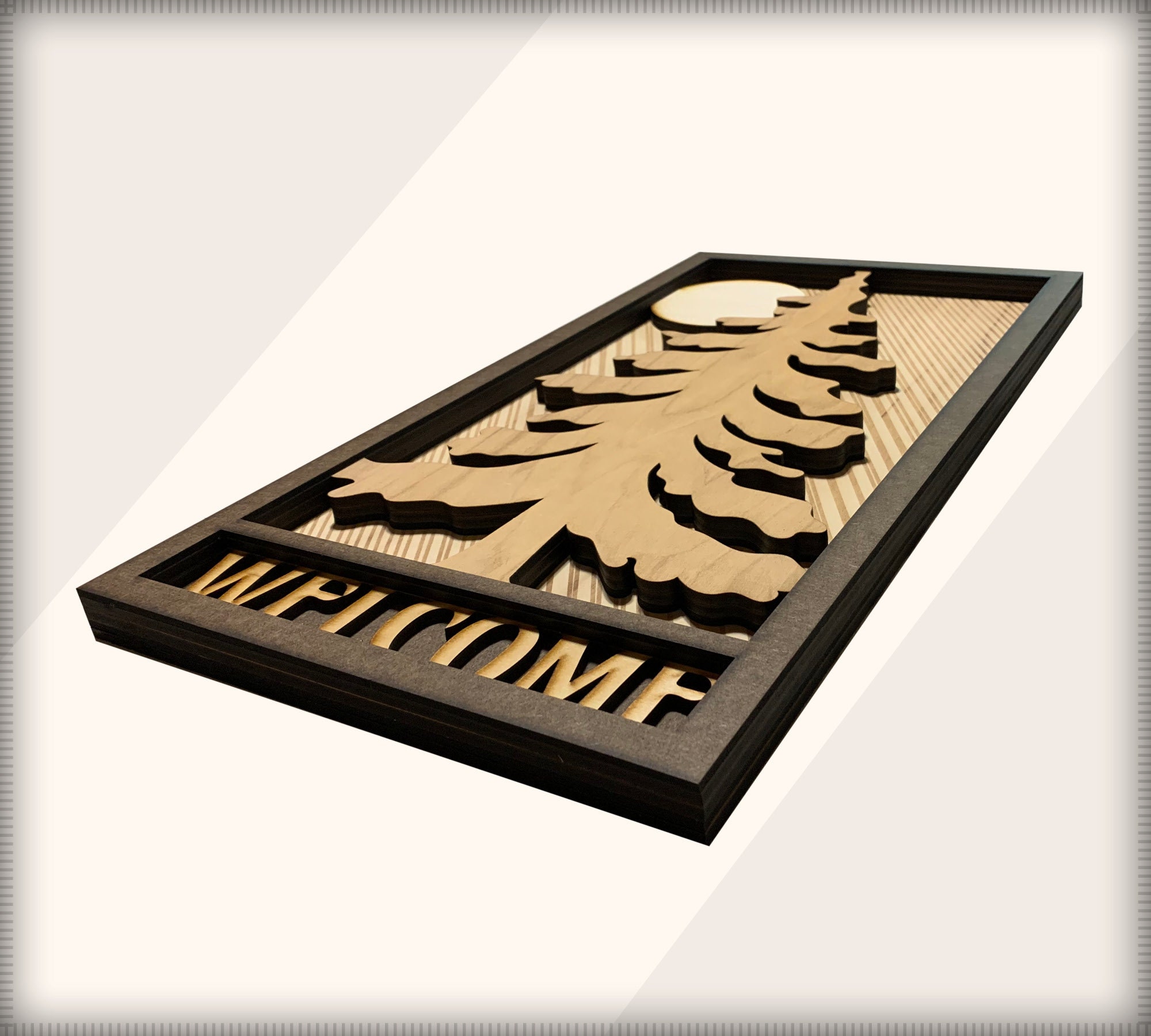 Pine Tree Shadow Box - Laser Cut Wall Decor - Etsy