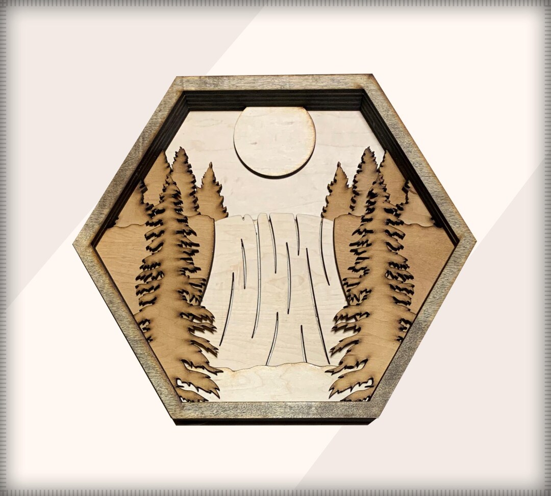 Waterfall Nature Shadow Box - Etsy