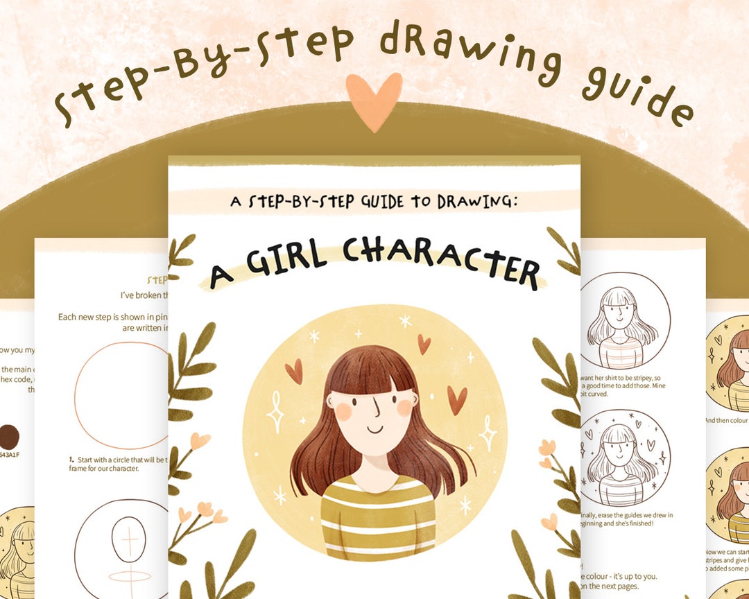 How to Draw A Girl Character | Digital Step-by-step Drawing Guide PDF ...