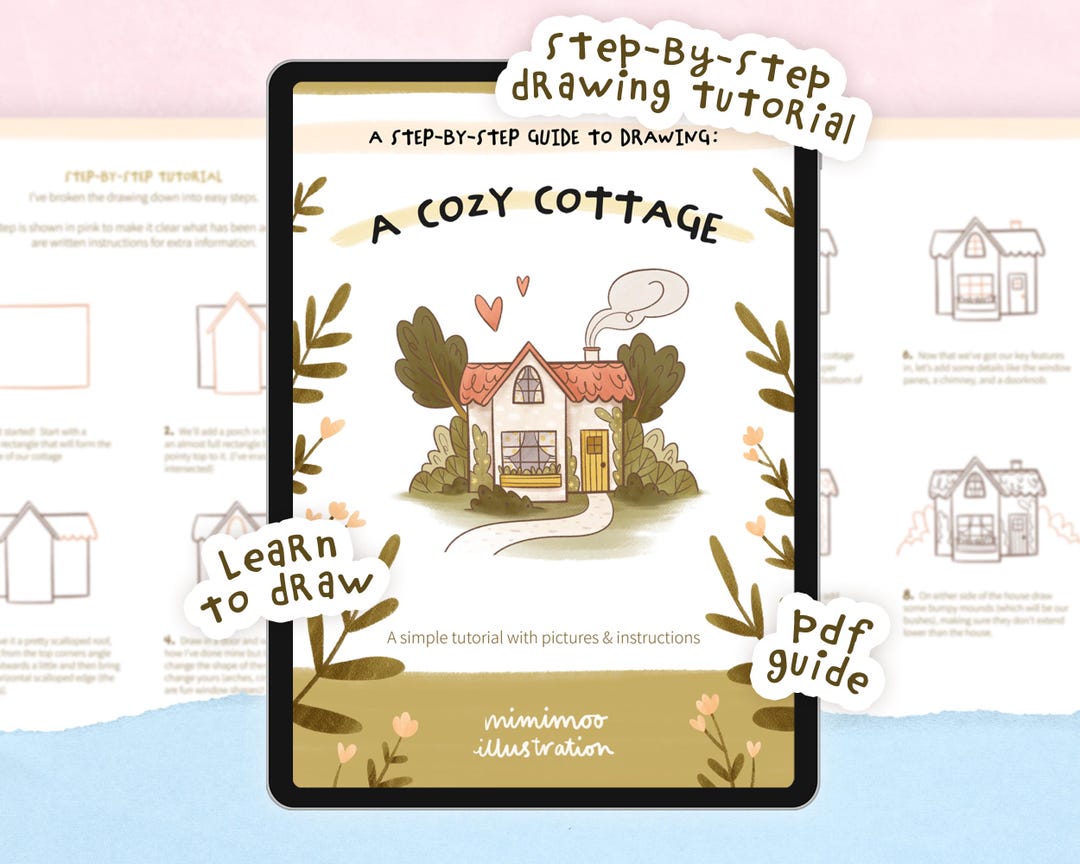 How to Draw A Cozy Cottage | Digital Step-by-step Drawing Guide PDF - Etsy