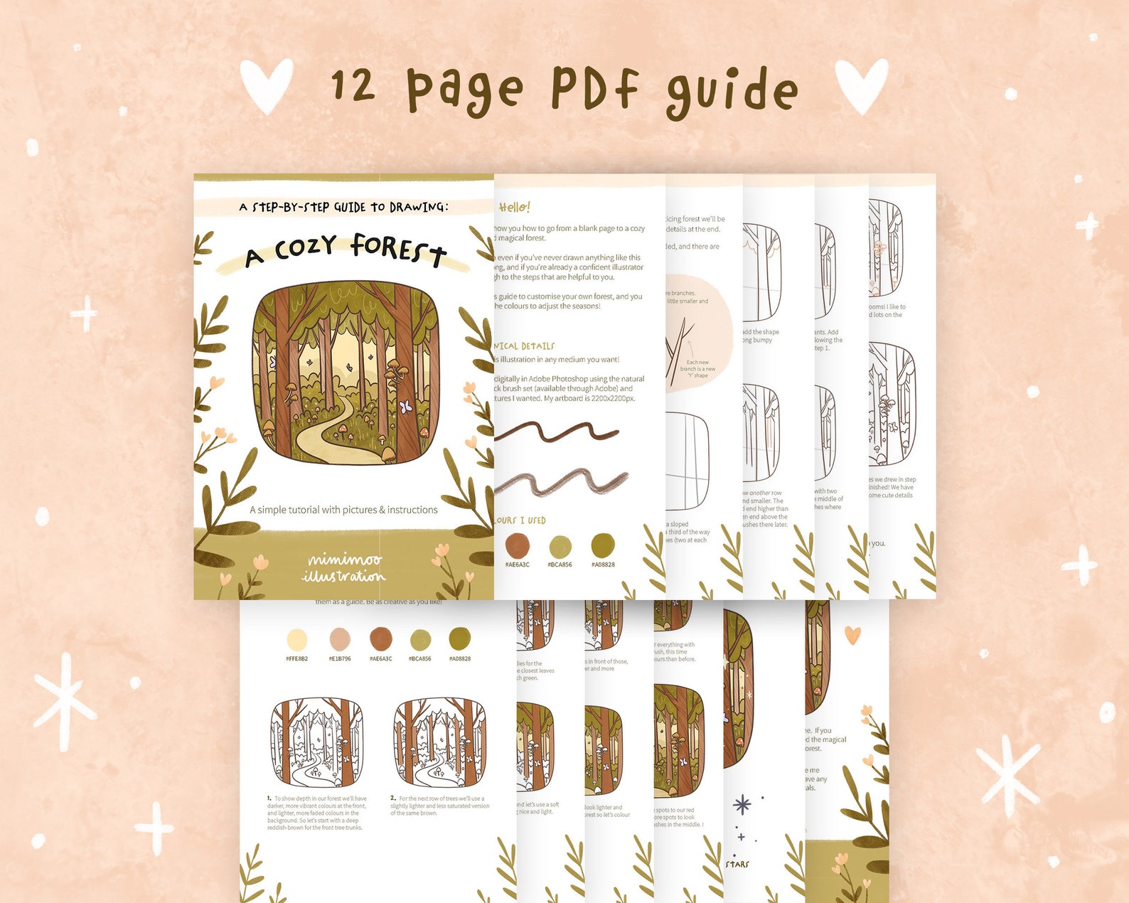 How to Draw A Cozy Forest | Digital Step-by-step Drawing Guide PDF - Etsy