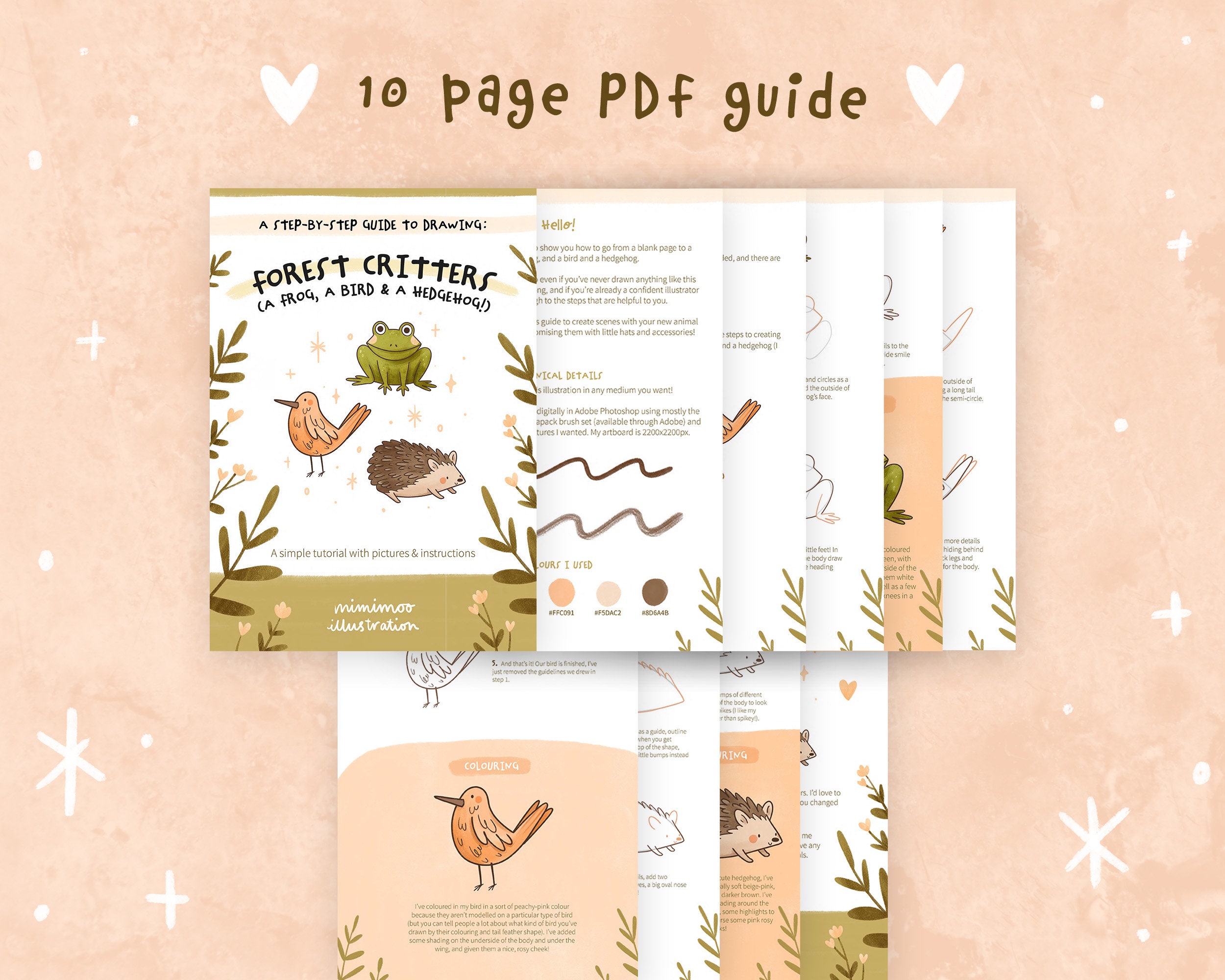 How to Draw Forest Critters Digital Step-by-step Animal - Etsy UK