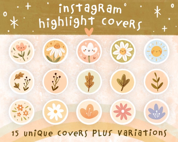 Cute Highlight Covers for Instagram Illustrated Story Covers - Etsy